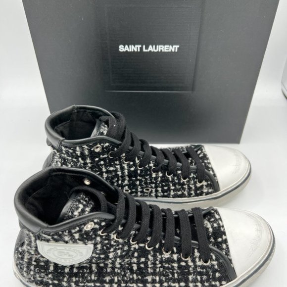Saint Laurent | Shoes | Saint Laurent Ysl Womens Malibu Tweed Sneakers ...